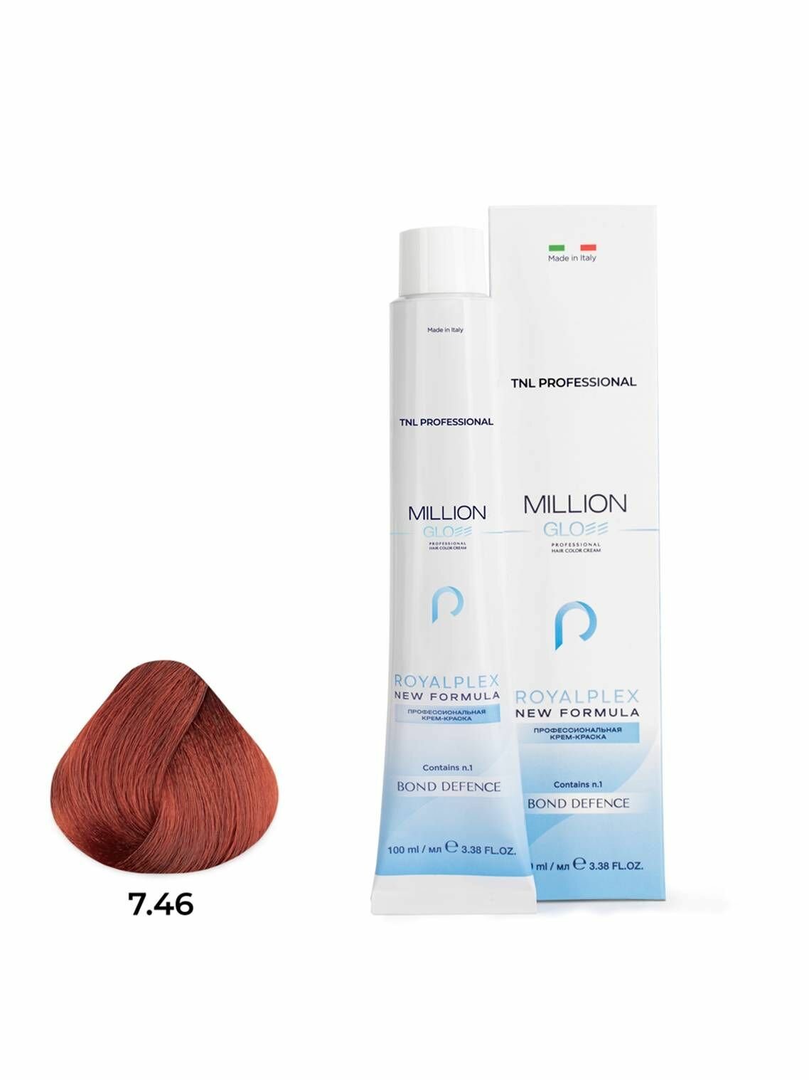 Крем-краска для волос TNL Professional Million Gloss оттенок 7.46