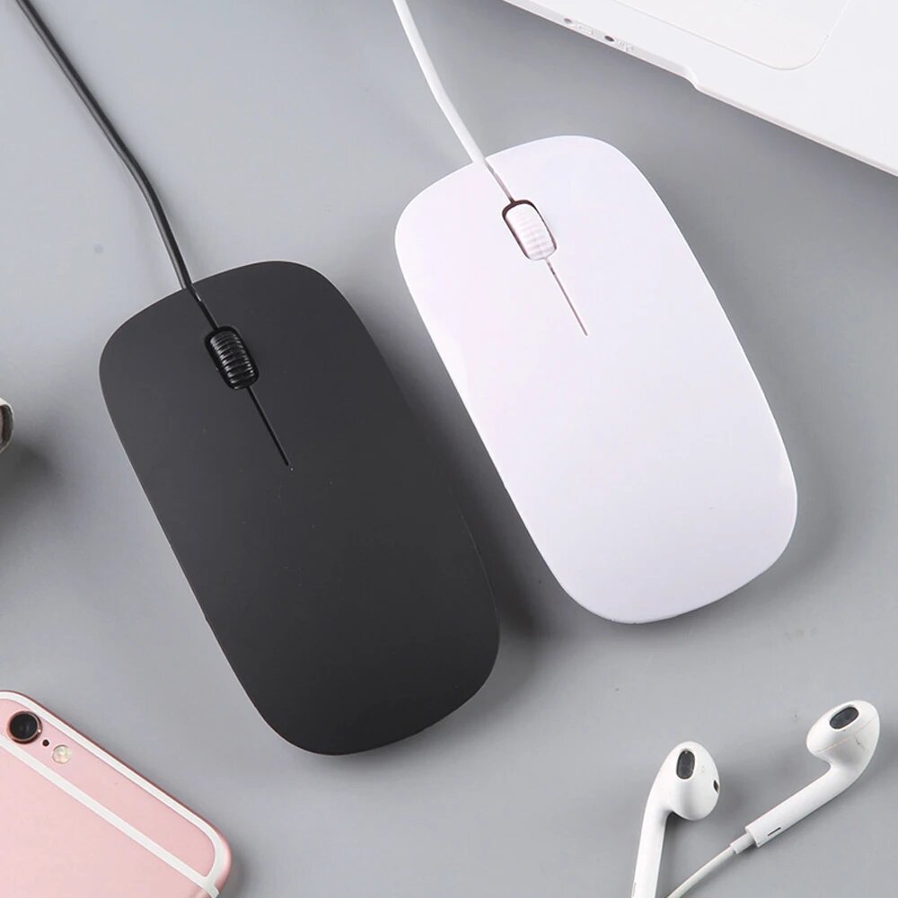 Лидер продаж, нейтральная проводная мышь 2,4 ГГц с USB-кабелем, эргономичные ультратонкие мыши для ПК, ноутбука, бизнес-компьютера, офисная мышь 1,2 м — фото 1