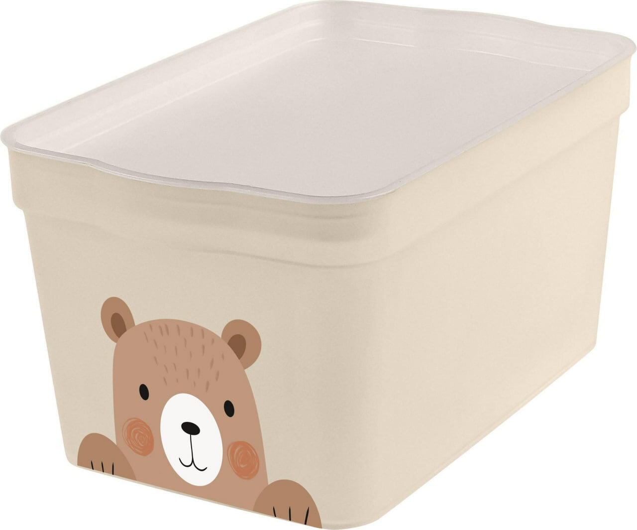 Ящик пластиковый для хранения KEEPLEX "HAPPY" 7,5 л с крышкой, дизайн мишка "BEAR", 320x211x141 мм