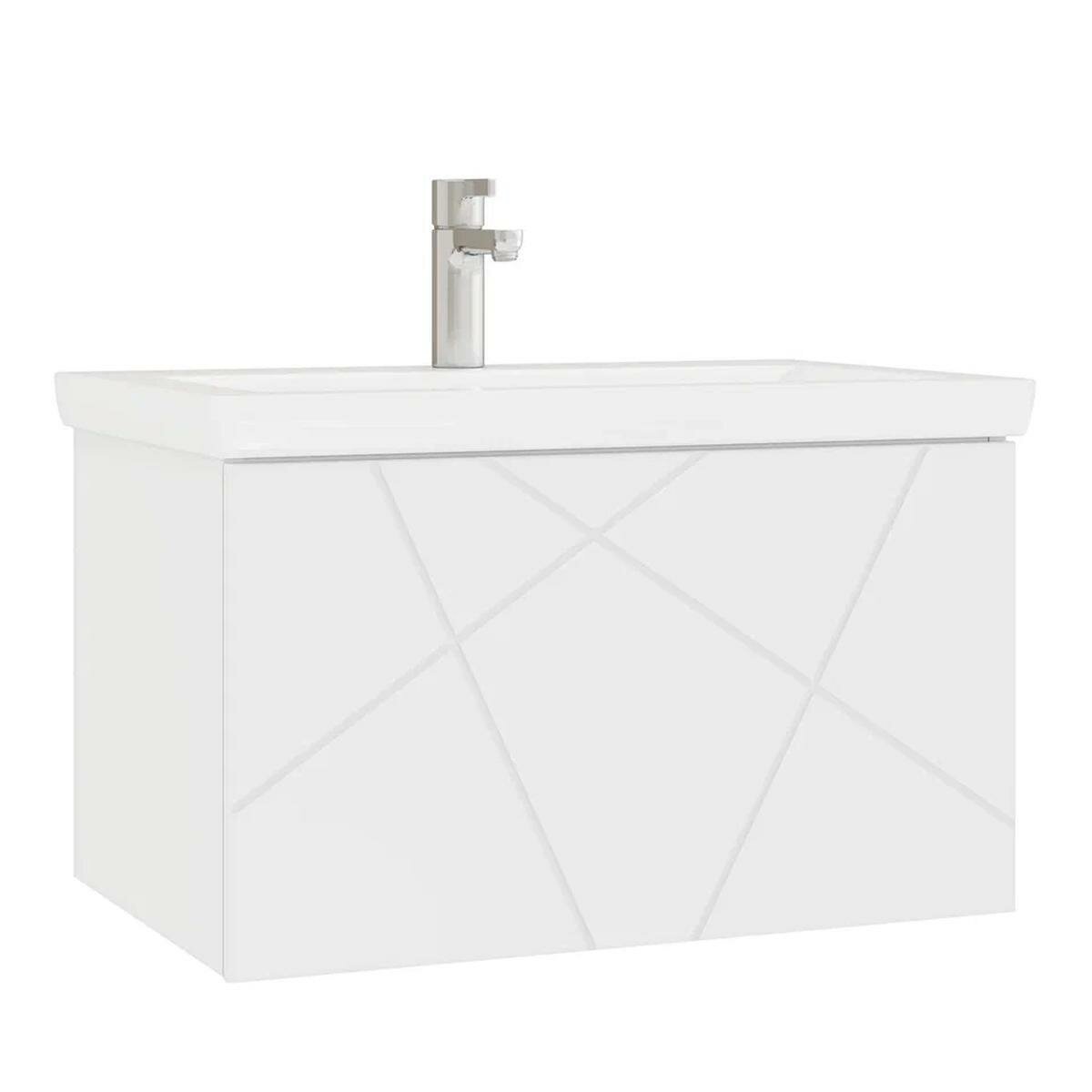 Тумба с раковиной Vigo Geometry 60 033-com подвесная цвет Белый