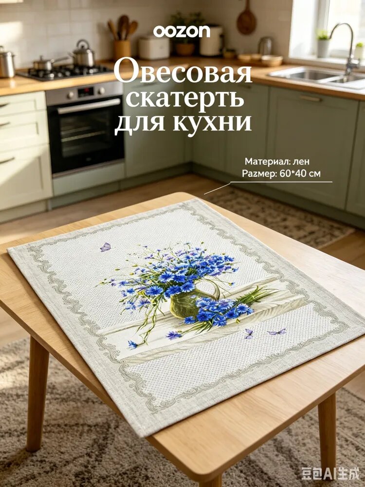 Салфетка сервировочная Искусственный лён 41x60см, 1шт.