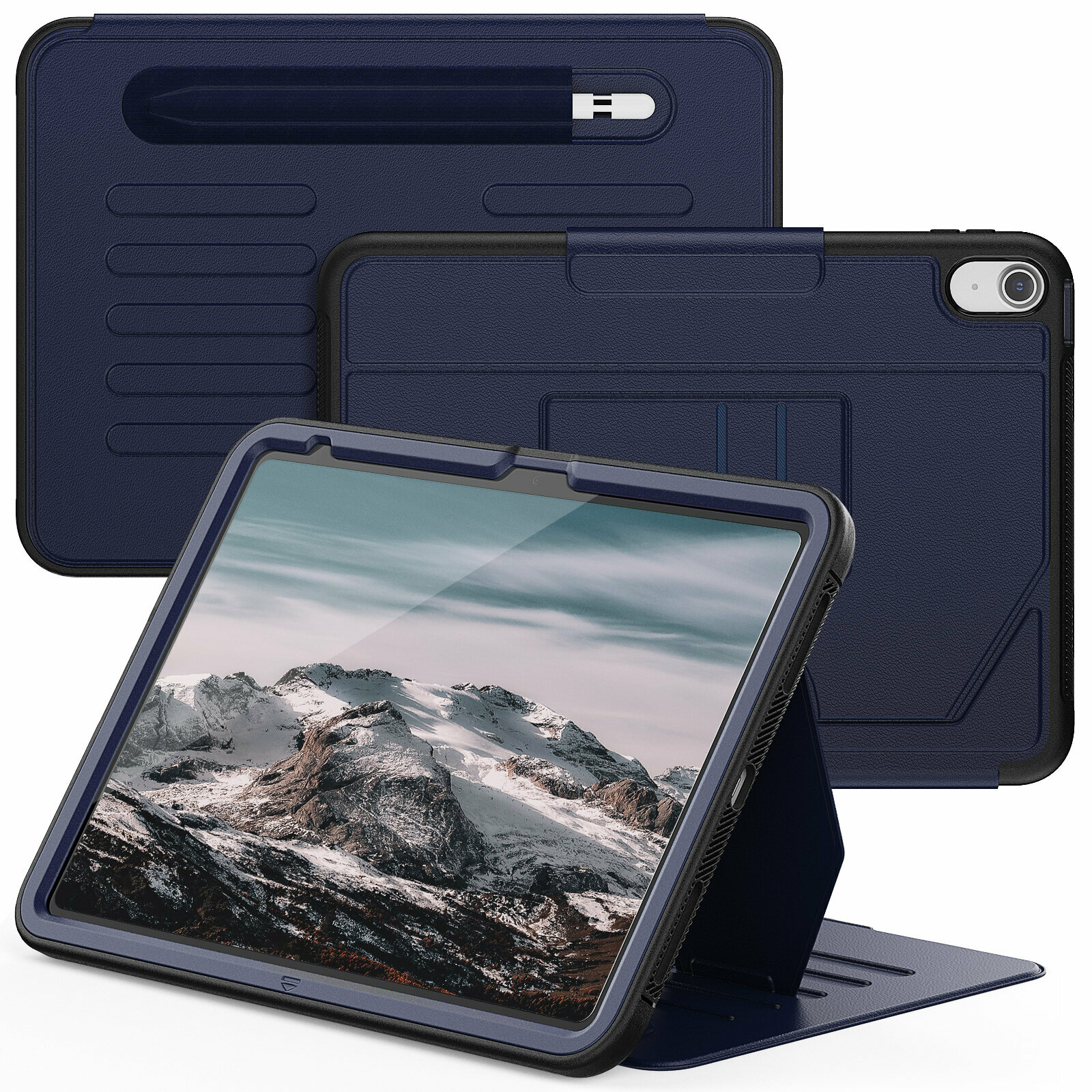 Чехол для Apple iPad 10 10.9(2022), iPad 11(A16,2025) с прорезью для пера и карманом для карт - A2696, A2757, A2777