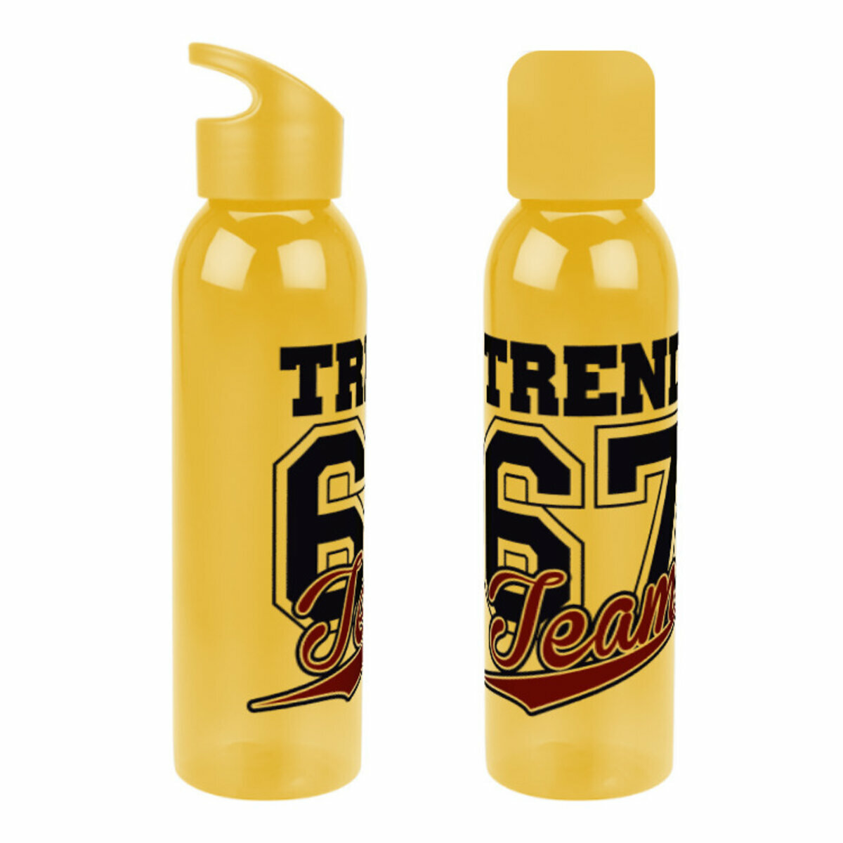 Бутылка для воды «Мем 67 Six seven (Сикс севен) Trend Team» (желтый)