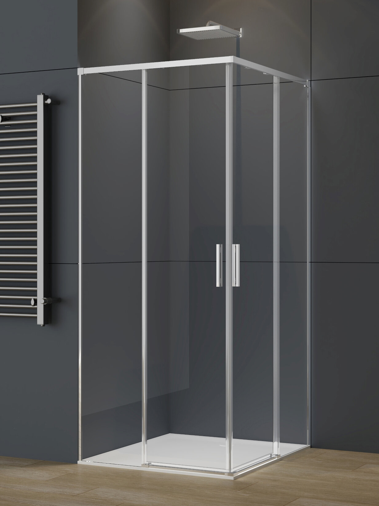 Душевой уголок Vincea Soft 2 VSS-3SO2800CL 80x80, профиль хром, стекло прозрачное