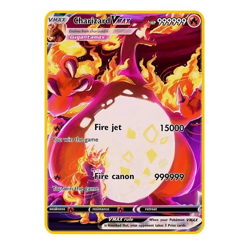Металлическая карта Pokemon Charizard VMAX, Цвет: 92