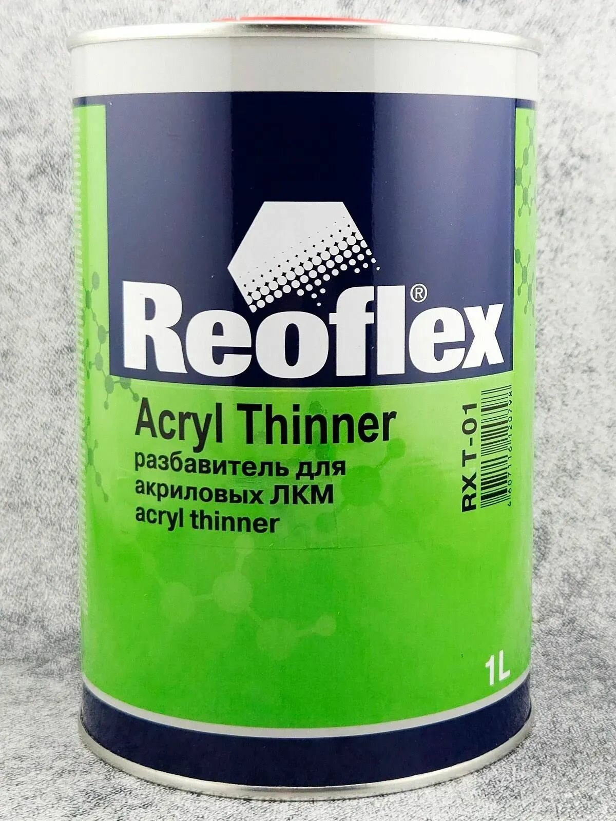 Разбавитель для краски авто REOFLEX Acryl Thinner для акриловых ЛКМ, стандартный / банка 1000 мл / RX T-01 стандартный 1000 мл для авто акриловый