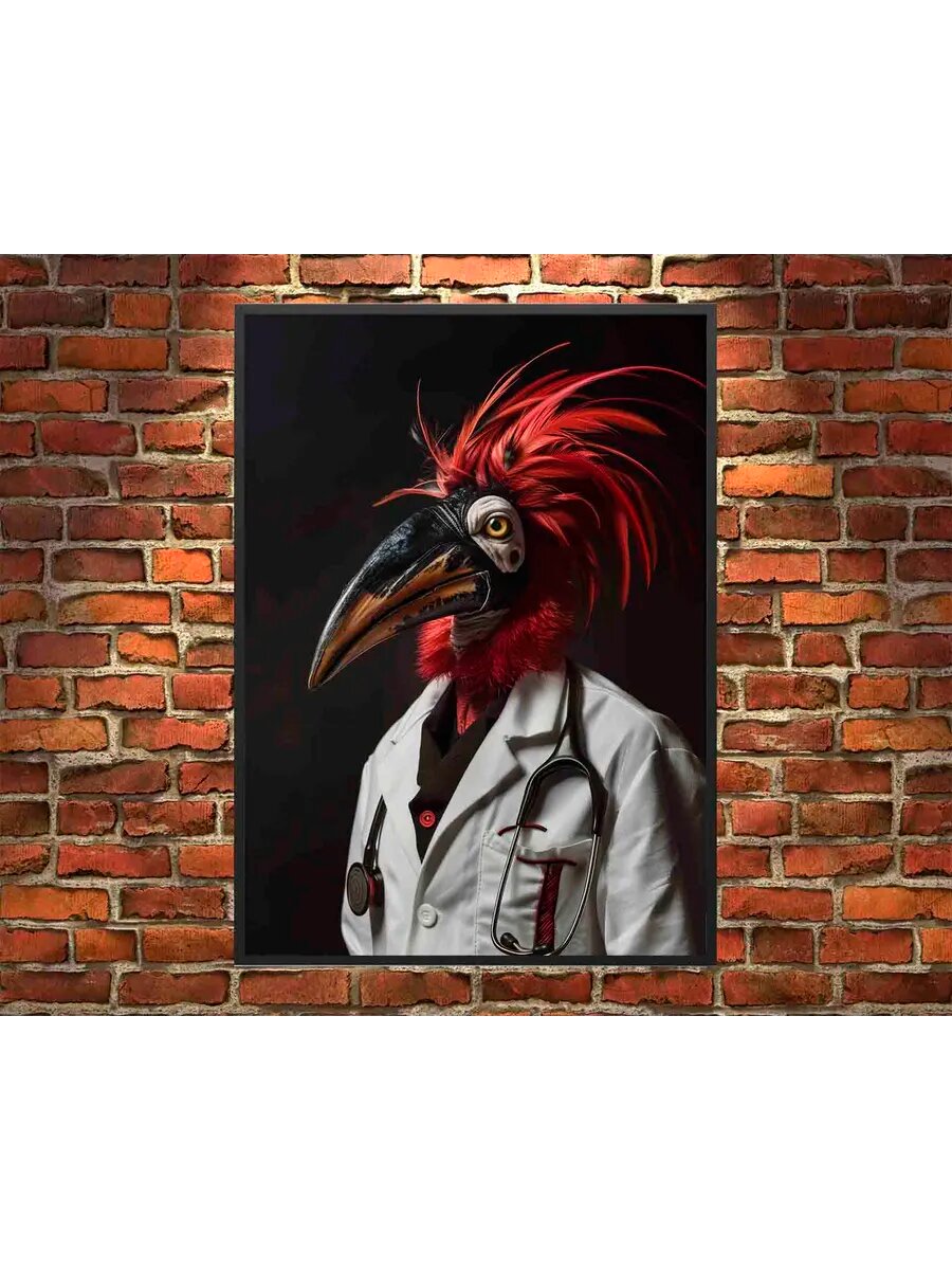 Птица-носорог - птичий доктор 3, Плакат 30x42см