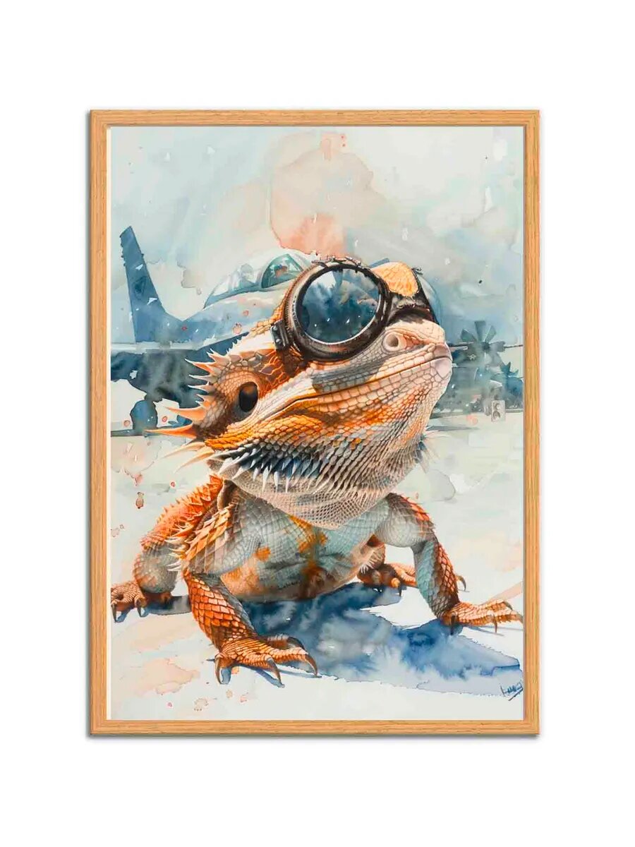 Бородатый Дракон-животное-пилот 5, Плакат 30x42см