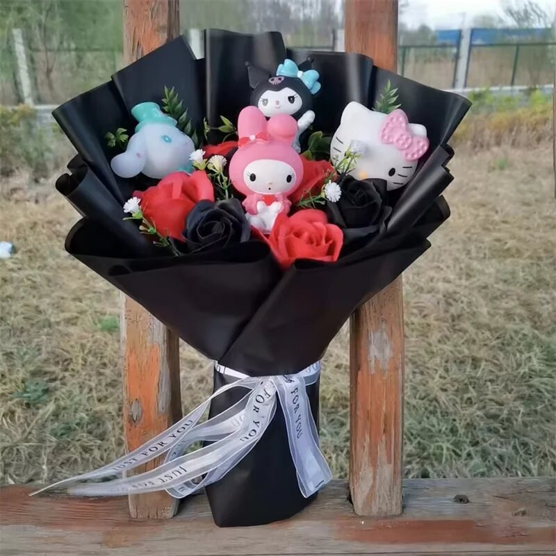 Плюшевый букет Sanrio с Kuromi, My Melody, Hello Kitty, Цвет: Plush bouquet-4