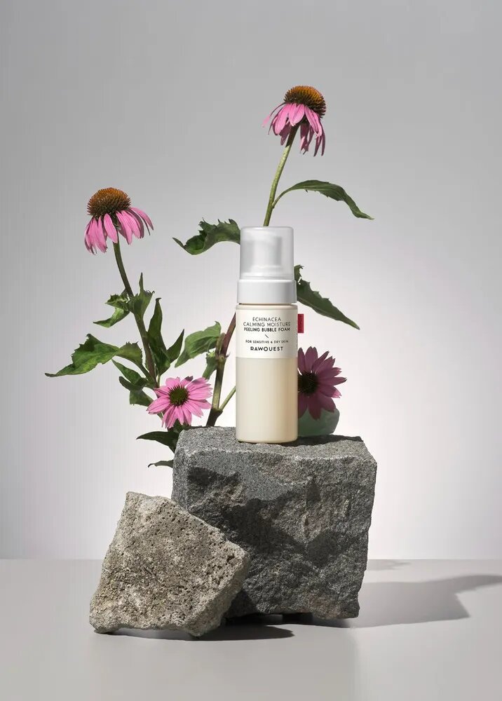 RAWQUEST Echinacea Calming Moisture Peeling Bubble Foam - Увлажняющая кислородная пилинг-пенка для умывания с экстрактом эхинацеи (150 мл)