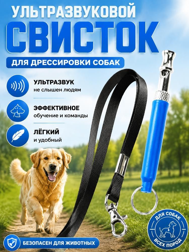 Металлический ультразвуковой бесшумный свисток для дрессировки собак со шнурком