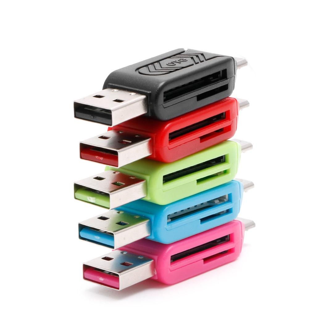 Картридер Micro USB SD/TF USB 2.0 OTG, Черный