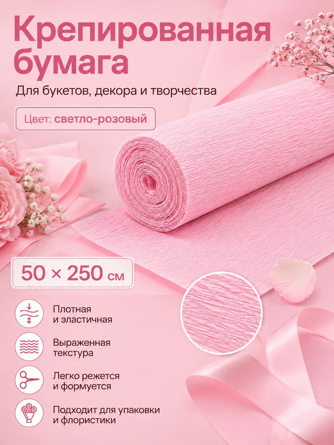 Бумага цветная, 2 лист, шт