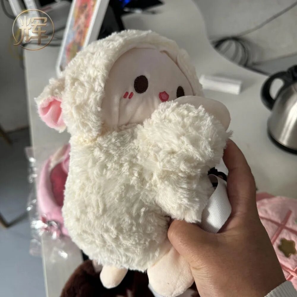 Сумка плюшевая "Овечка" из ворсина, 10x20x20 см, на плечо, белая, повседневный стиль — фото 1