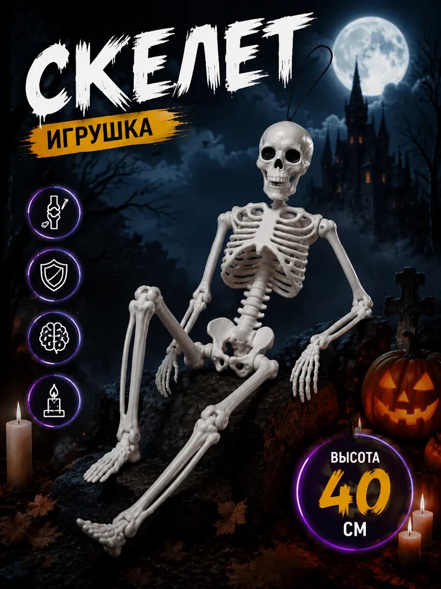 Скелет череп человека 40 см