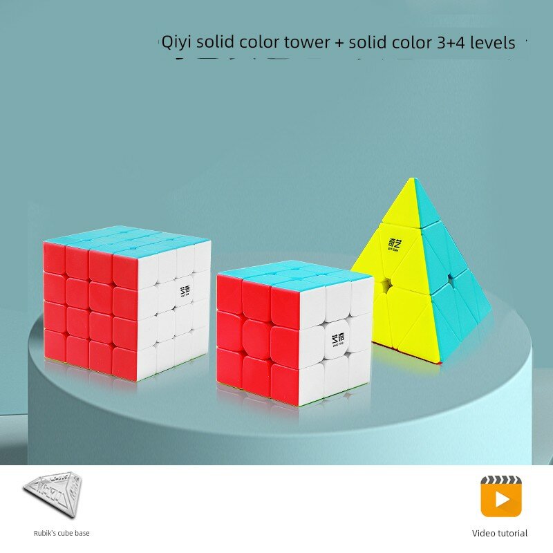 Qiyi Твердая Башня + 3x3 + 4x4 Пирамидка Набор, Магнитная Механика