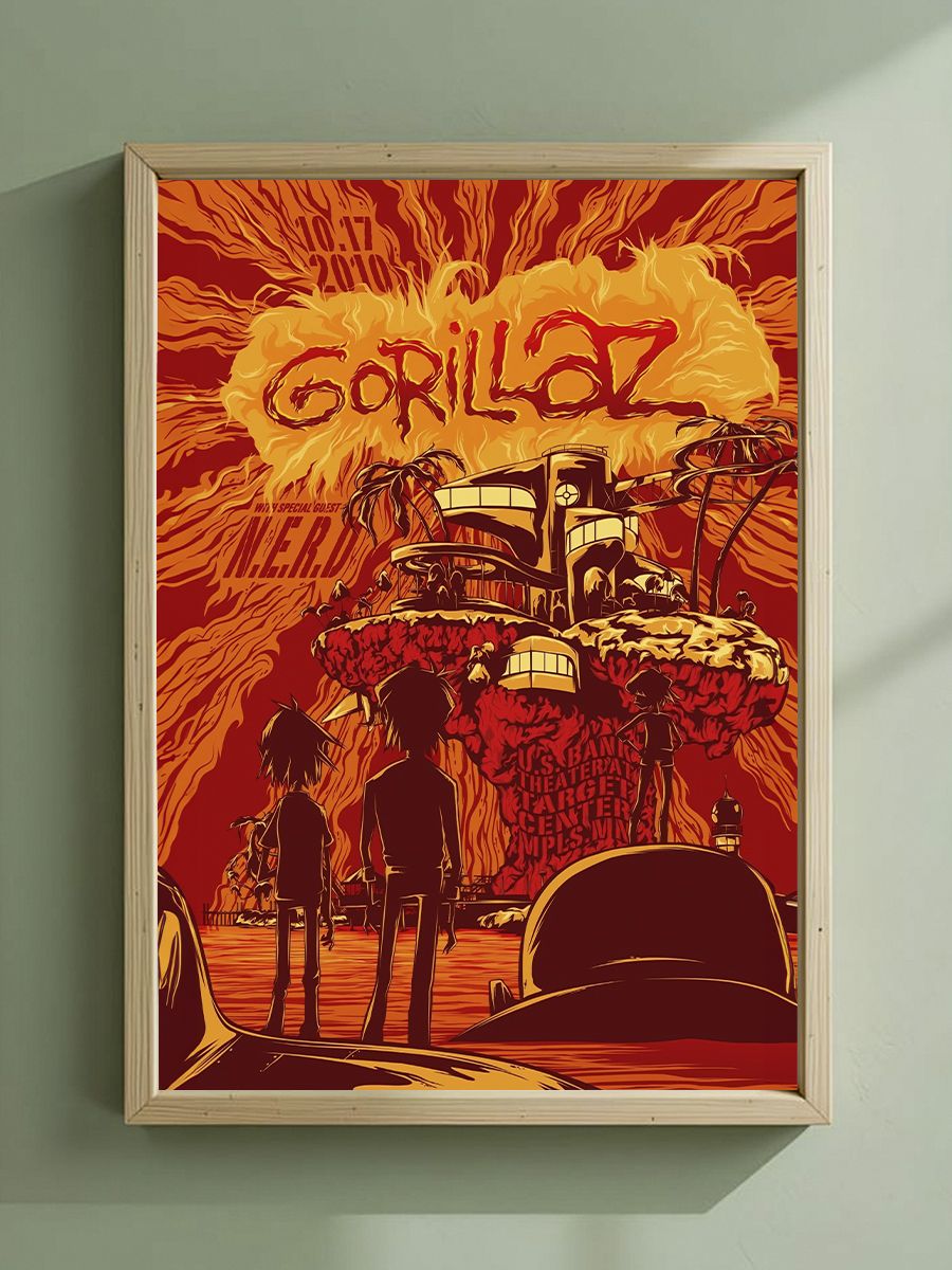Постер, плакат на стену "Рок Группа Gorillaz / Гориллаз" 42 см х 29,7 см (А3)