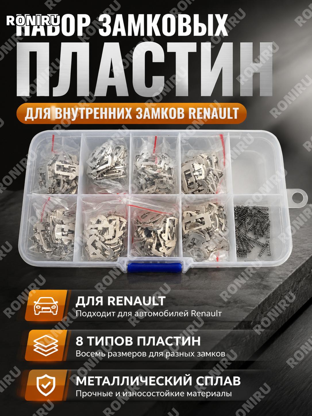 Внутренняя фрезерованная пластина замка Renault 8 вариантов номеров для личинки с пазом замочной системы для авто