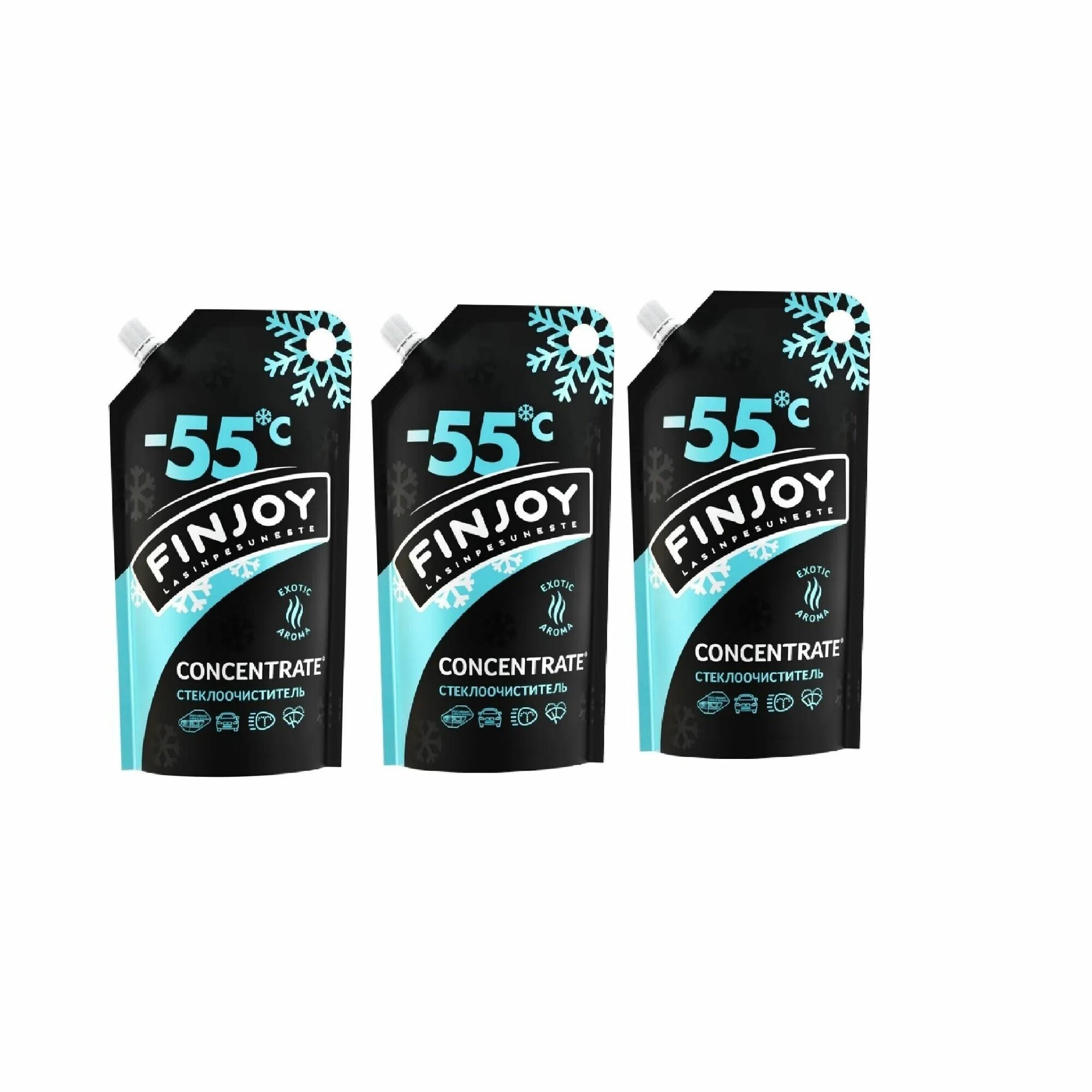 Fin Joy Автоочиститель стёкол, концентрат exotic -55 C, 1 л, 3 уп