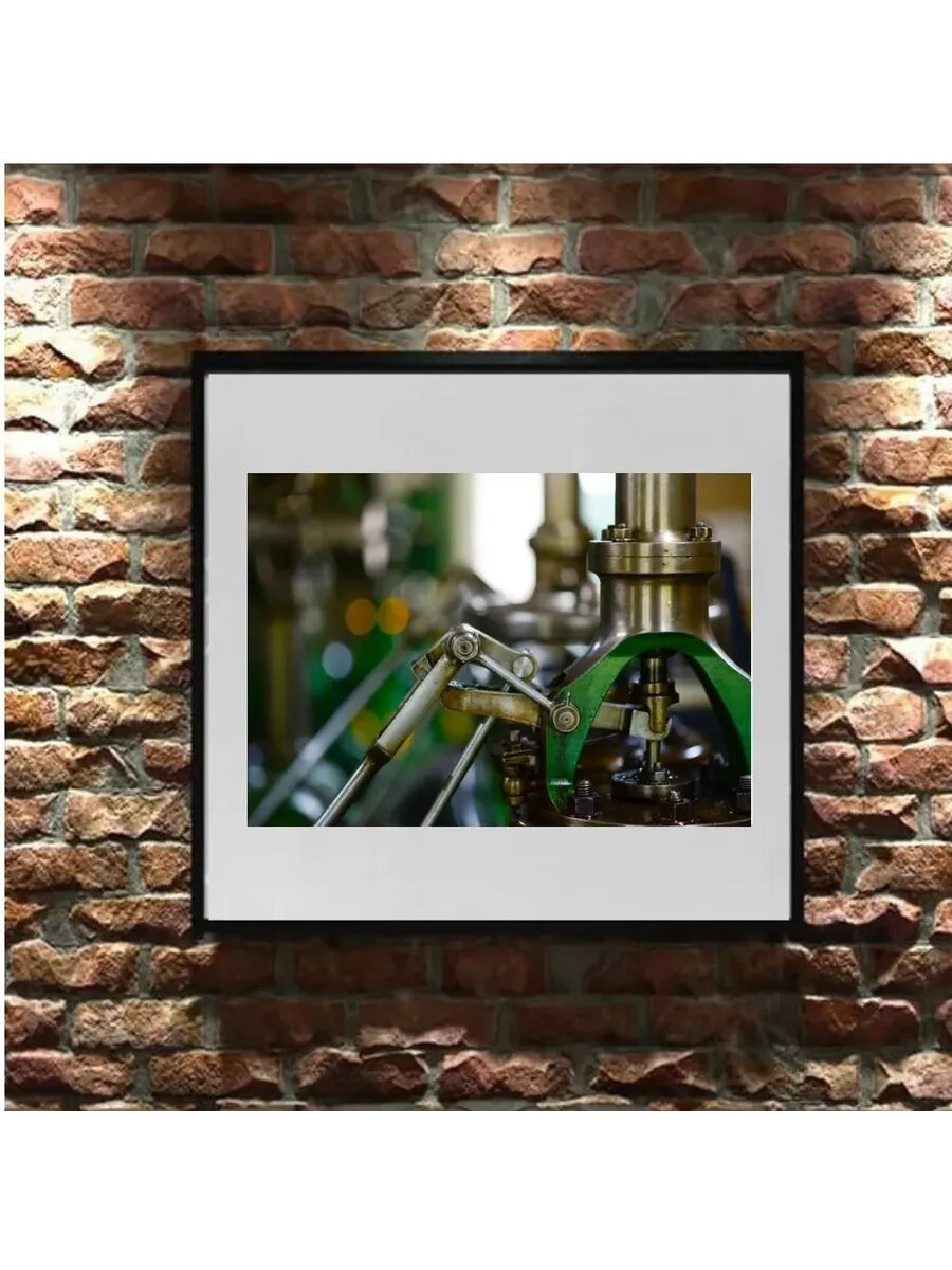 Постер "Деталь станка на заводе" Cool Eshe из коллекции "Интерьеры на любой вкус", плакат А4 (29,7 х 21 см)