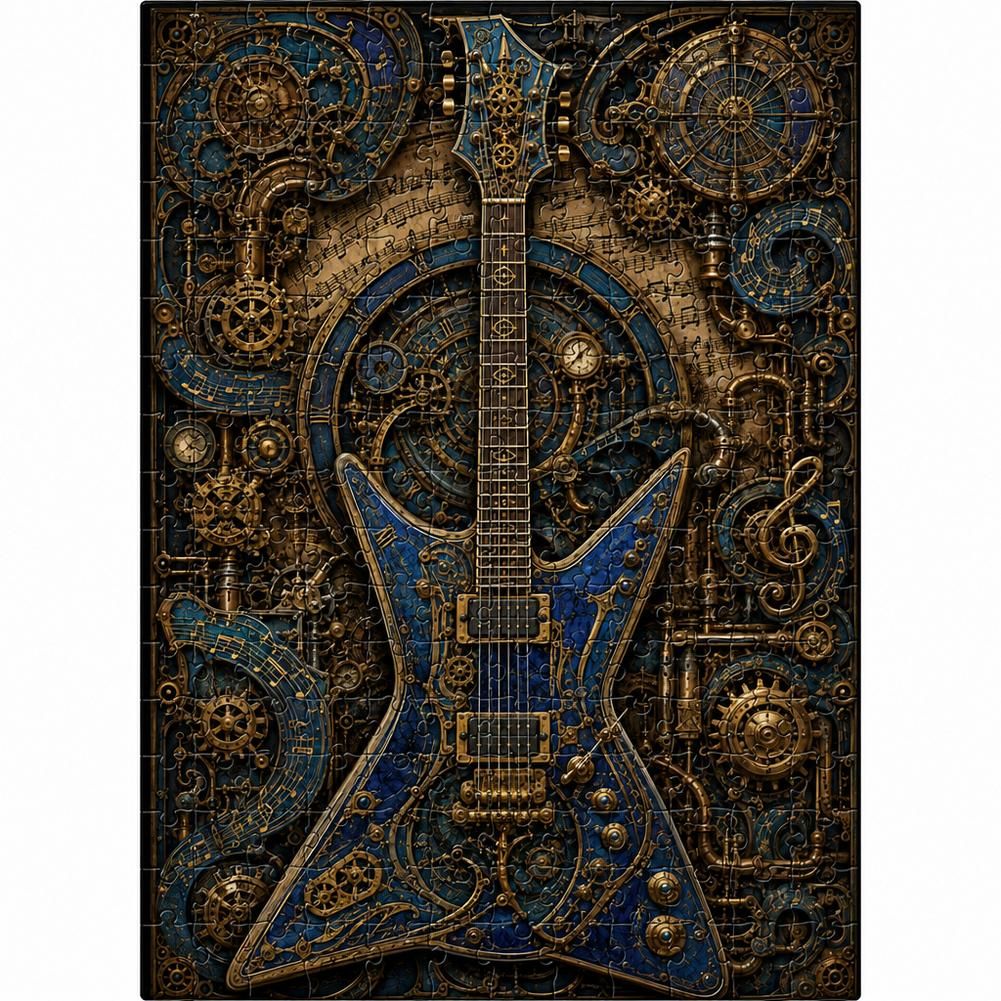 Пазл 1000 деталей, 50x70 см, с изображением стимпанк-скрипки