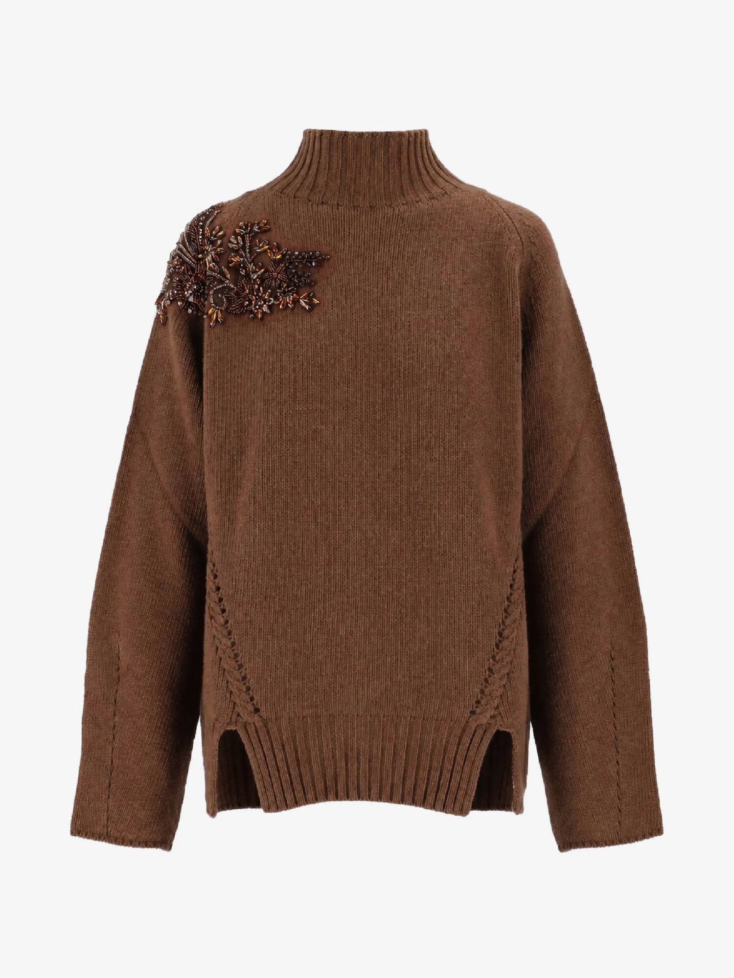 Свитер Ermanno Scervino Bead-embellished high-neck sweater