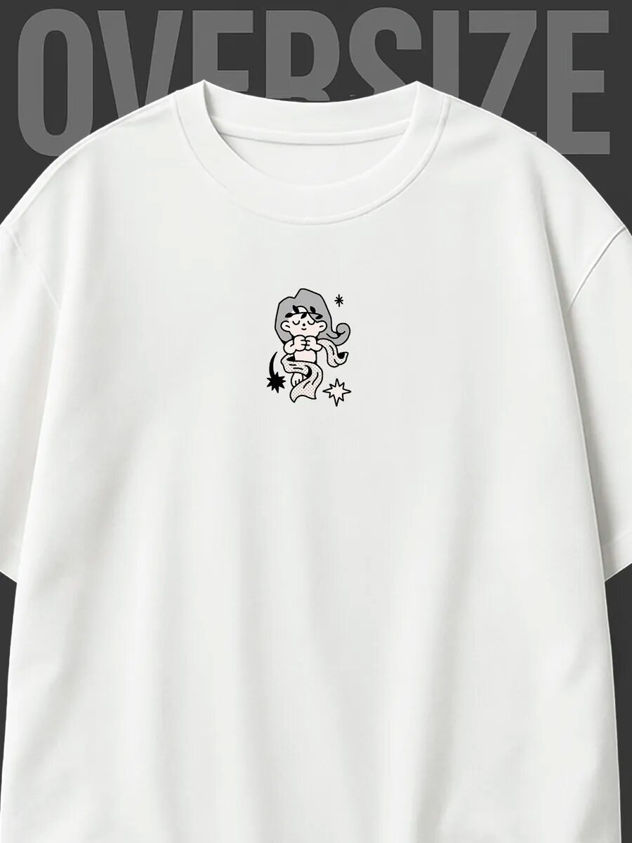 Футболка PRINTSHOT, 1 шт., размер L, белый