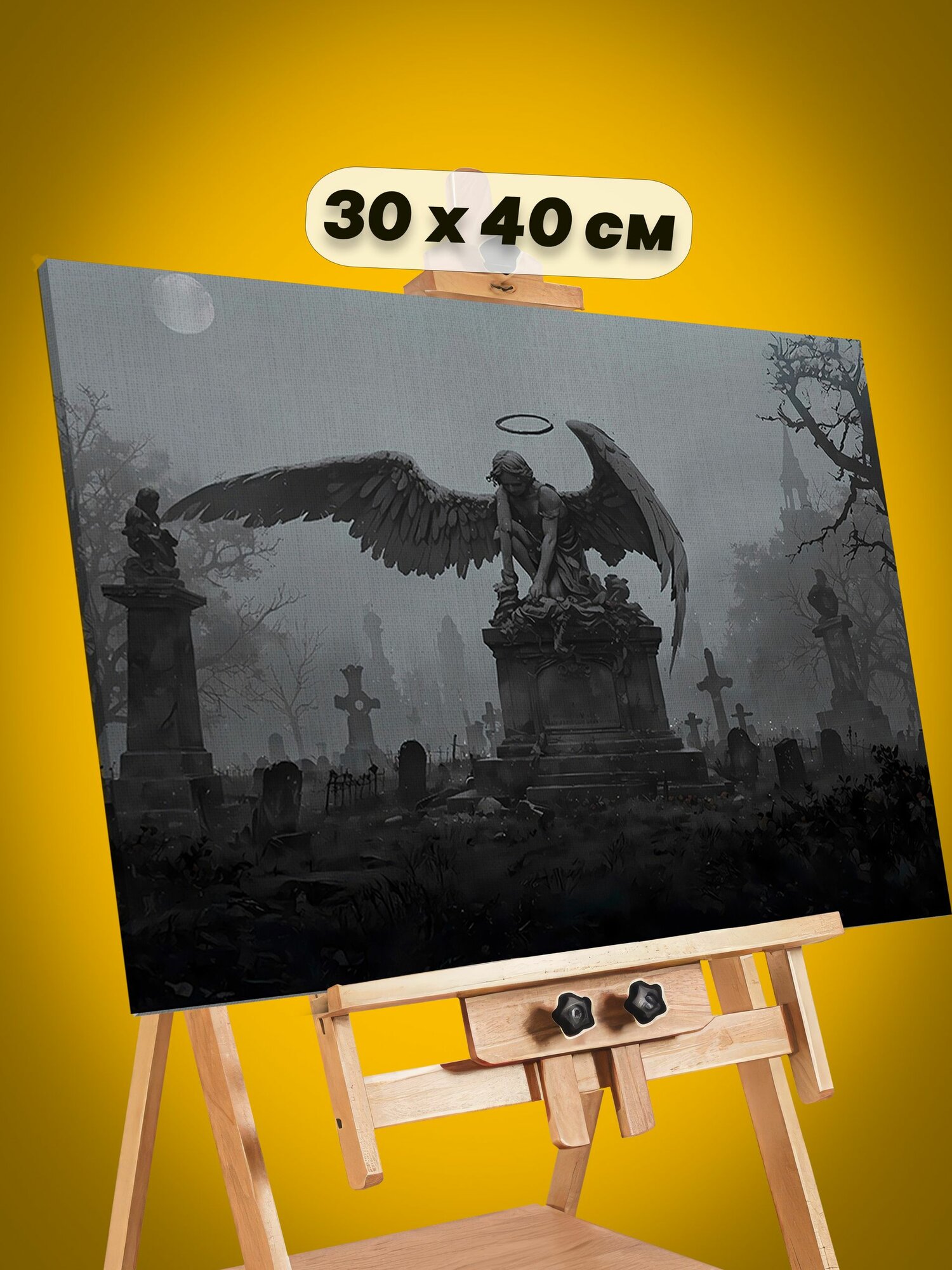 Картина на стену Религия ангел статуя кладбище 30x40