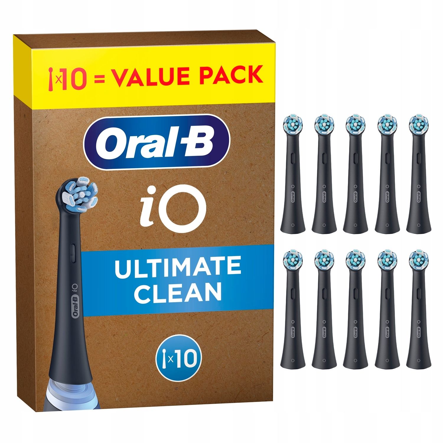 Сменные насадки для зубной щетки Oral-B iO Ultimate Clean черного цвета, 10 штук