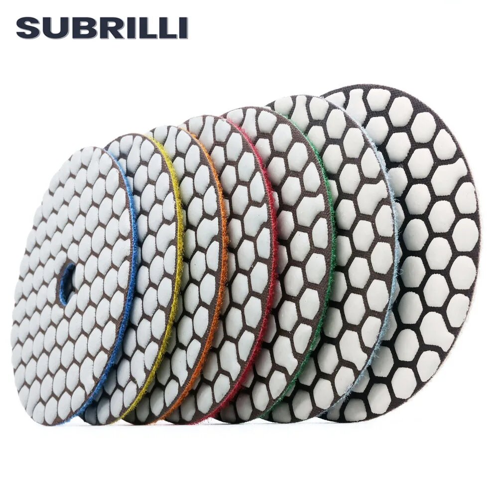 SUBRILLI 7 шт. алмазные полировальные диски 4 дюйма