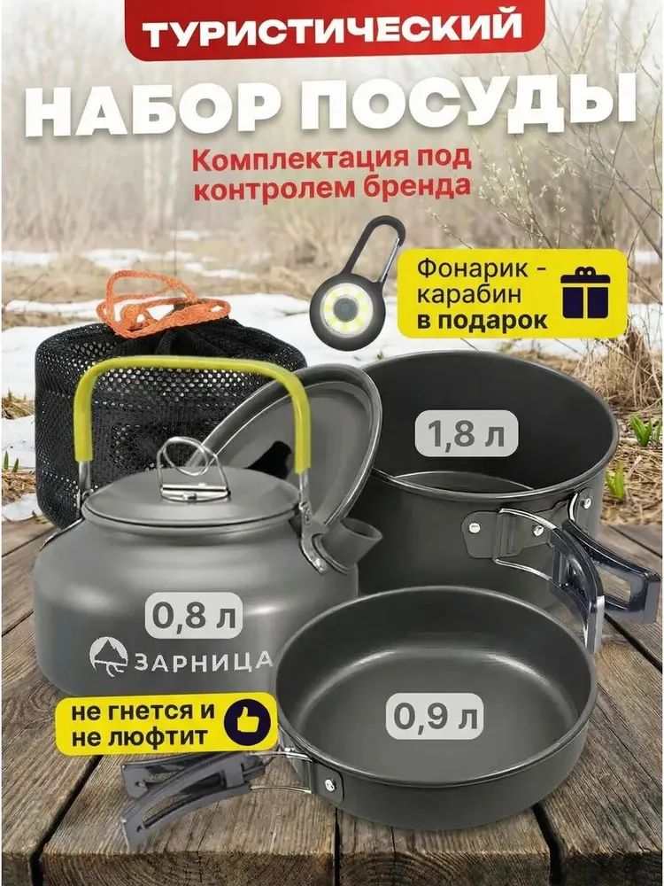 Туристический набор посуды для похода, пикника, костра