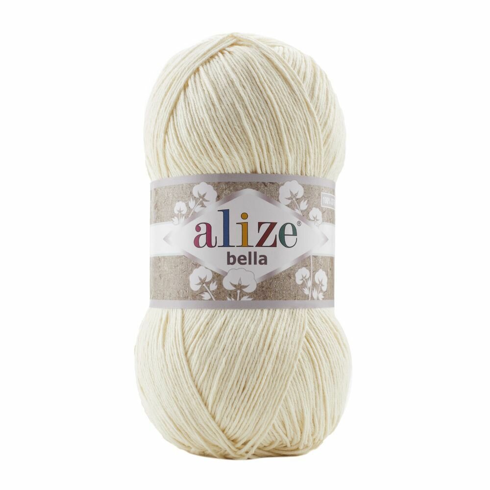 Пряжа Alize Bella 100 01 (5 мотков по 100гр/360м) молочный
