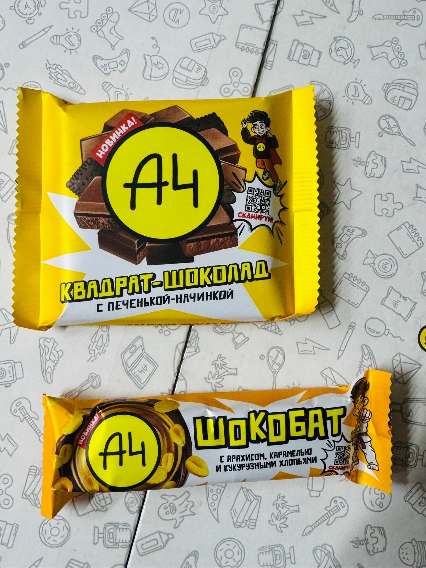 Шоколад и шокобат набор 2 штуки а4 (всего 117 грамм)