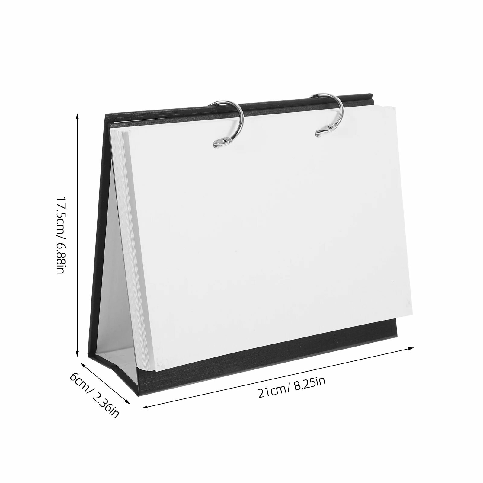 Пустой перекидной календарь А5 черный Белый, black