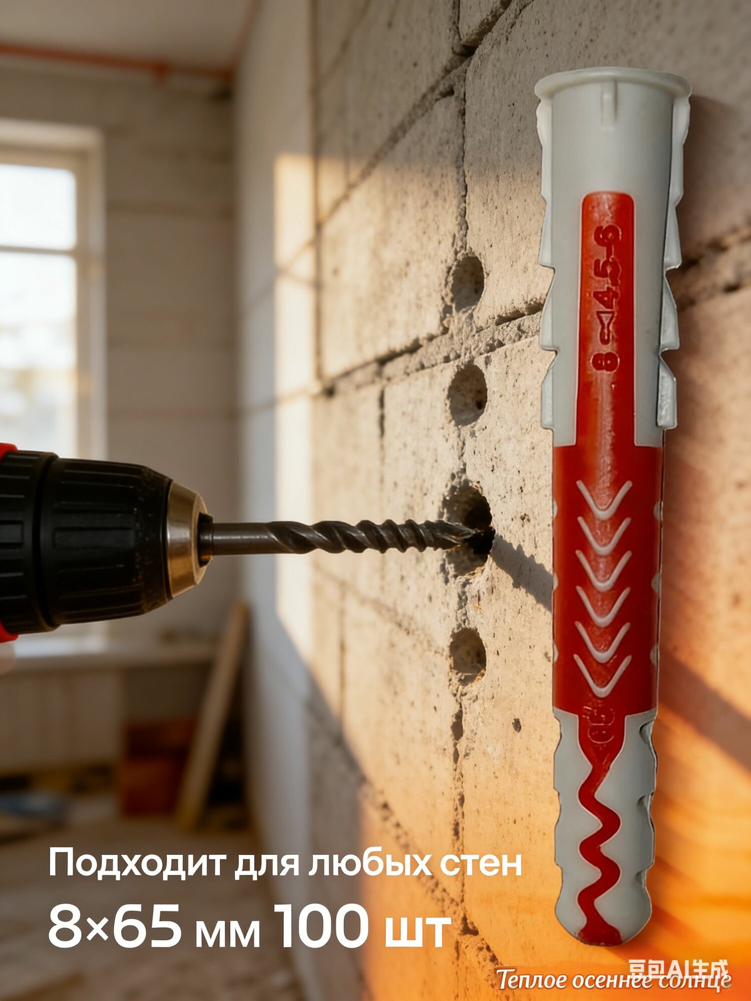 Дюбель 8 мм x 65 мм 100 шт.