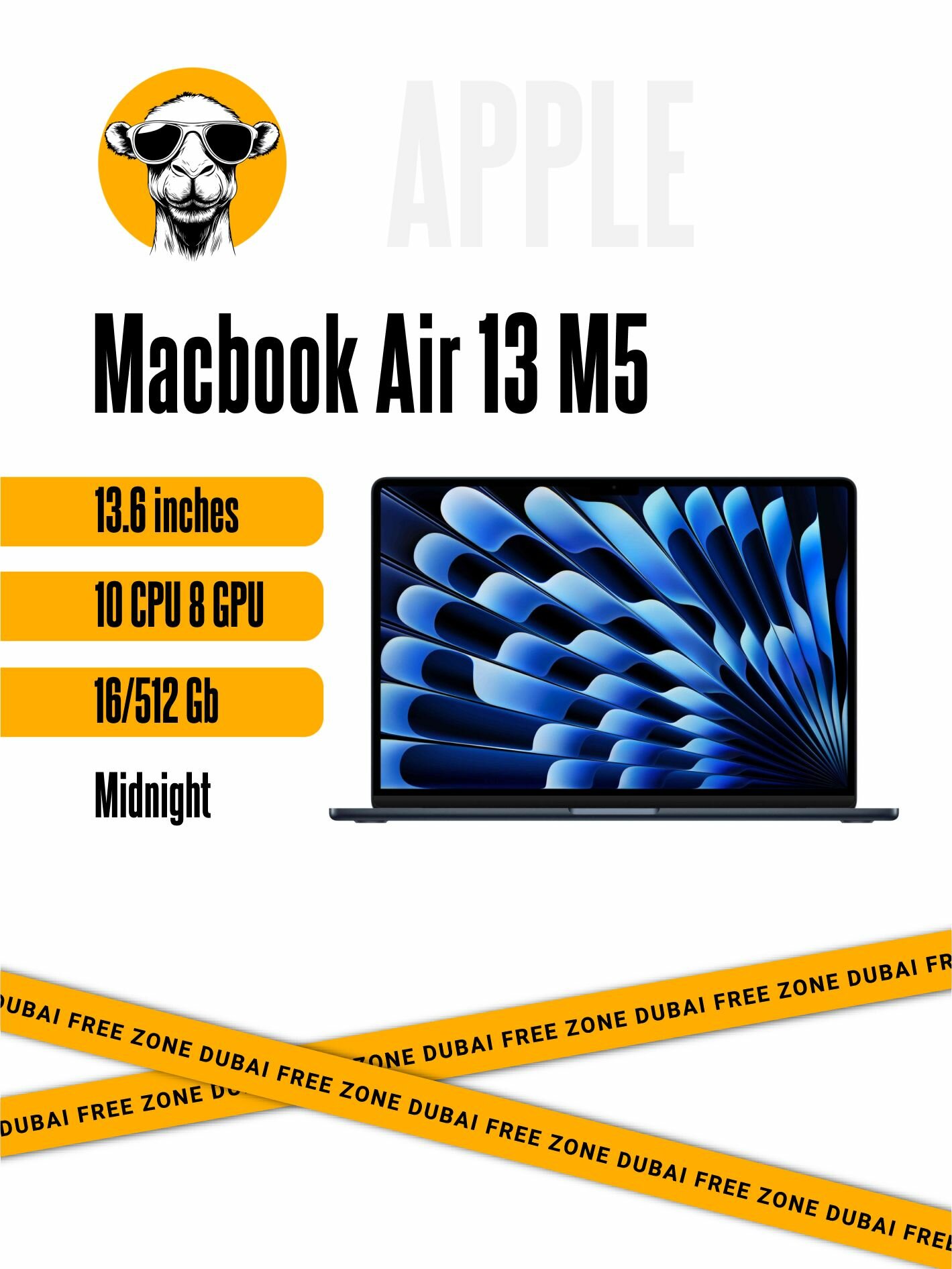 Ноутбук Apple Macbook Air 13 M5 16/512Gb (10 CPU/8 GPU) Midnight