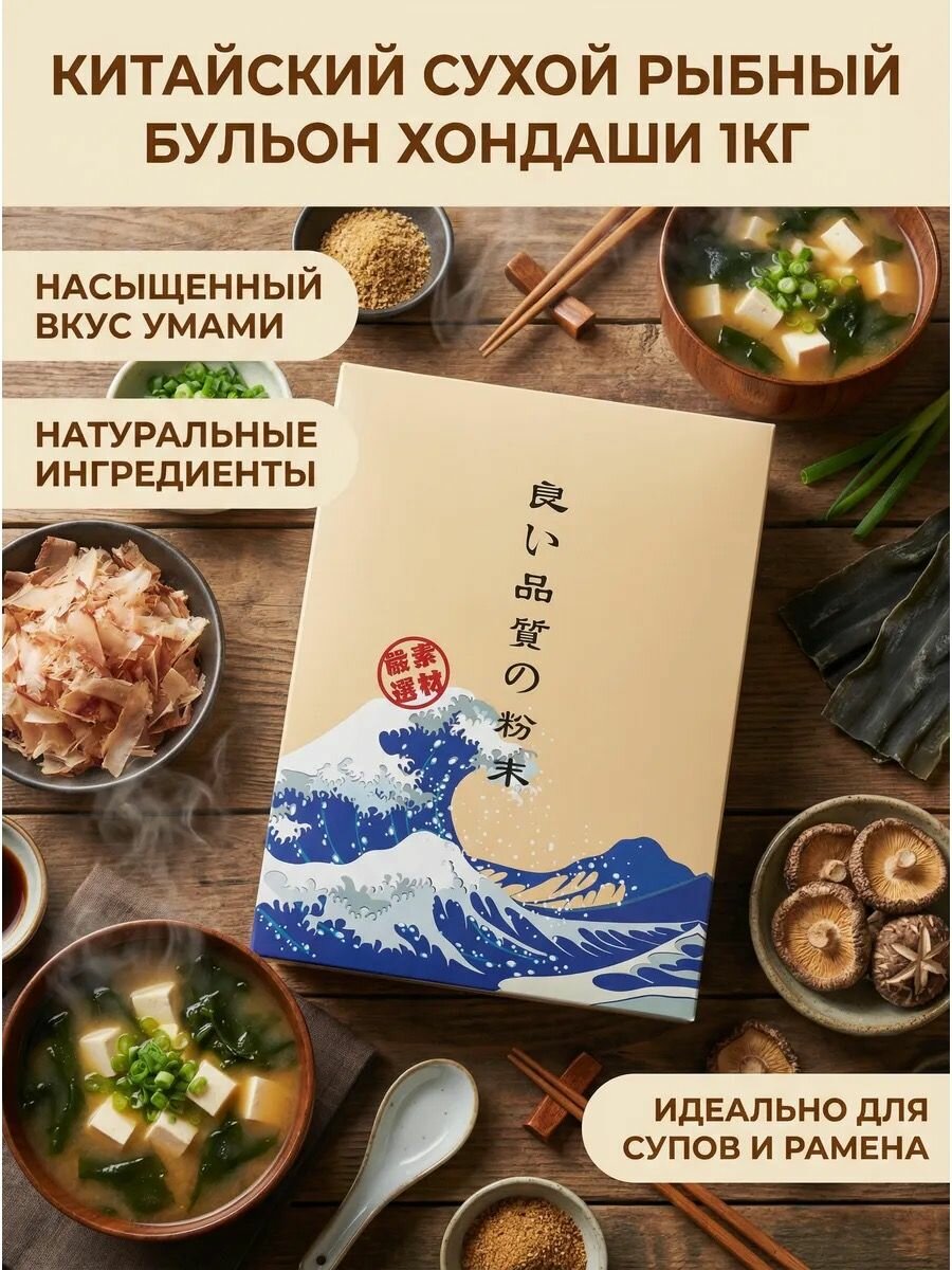 Китайский сухой рыбный бульон хондаши, 1 кг.