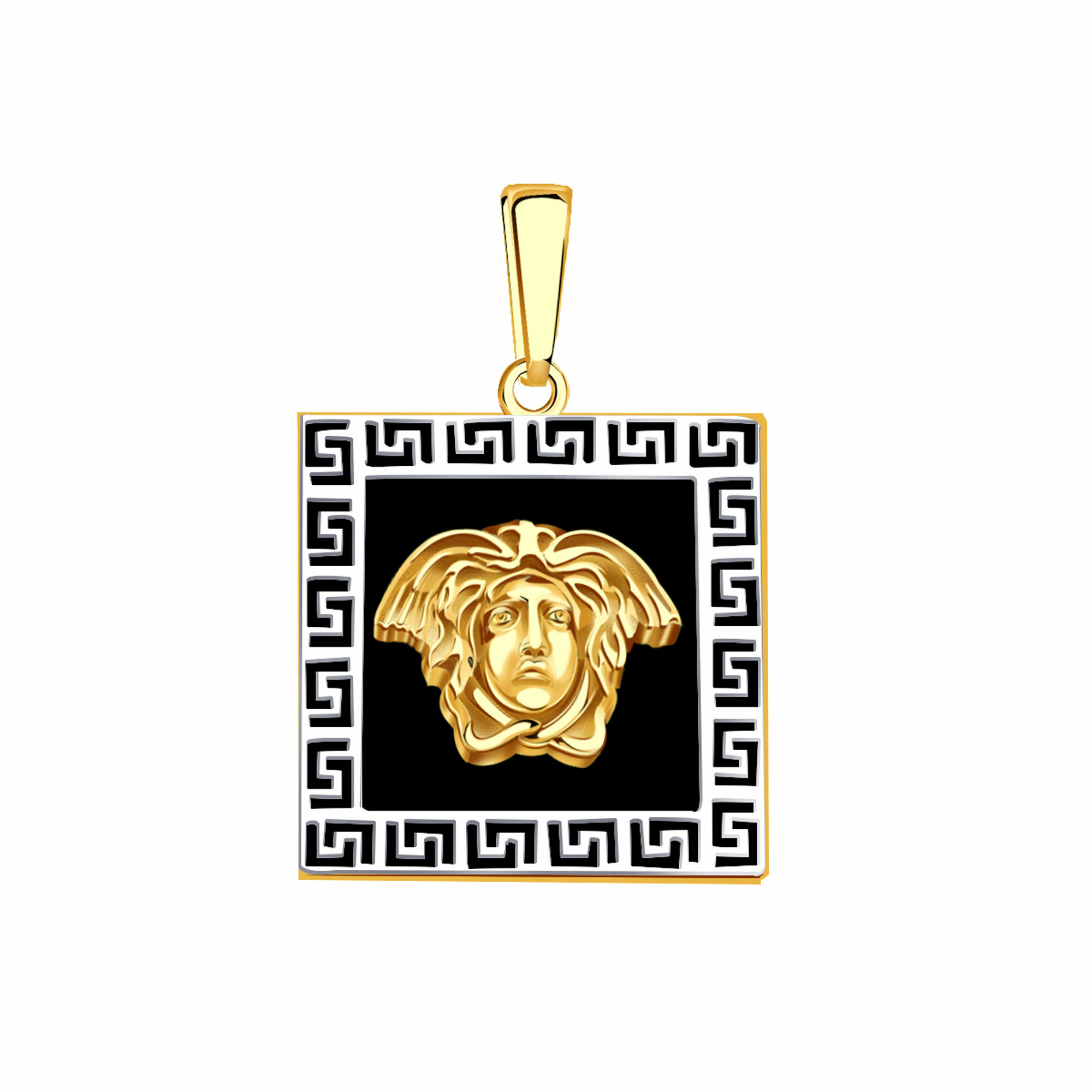 Подвеска, желтое золото, 585 проба, оникс