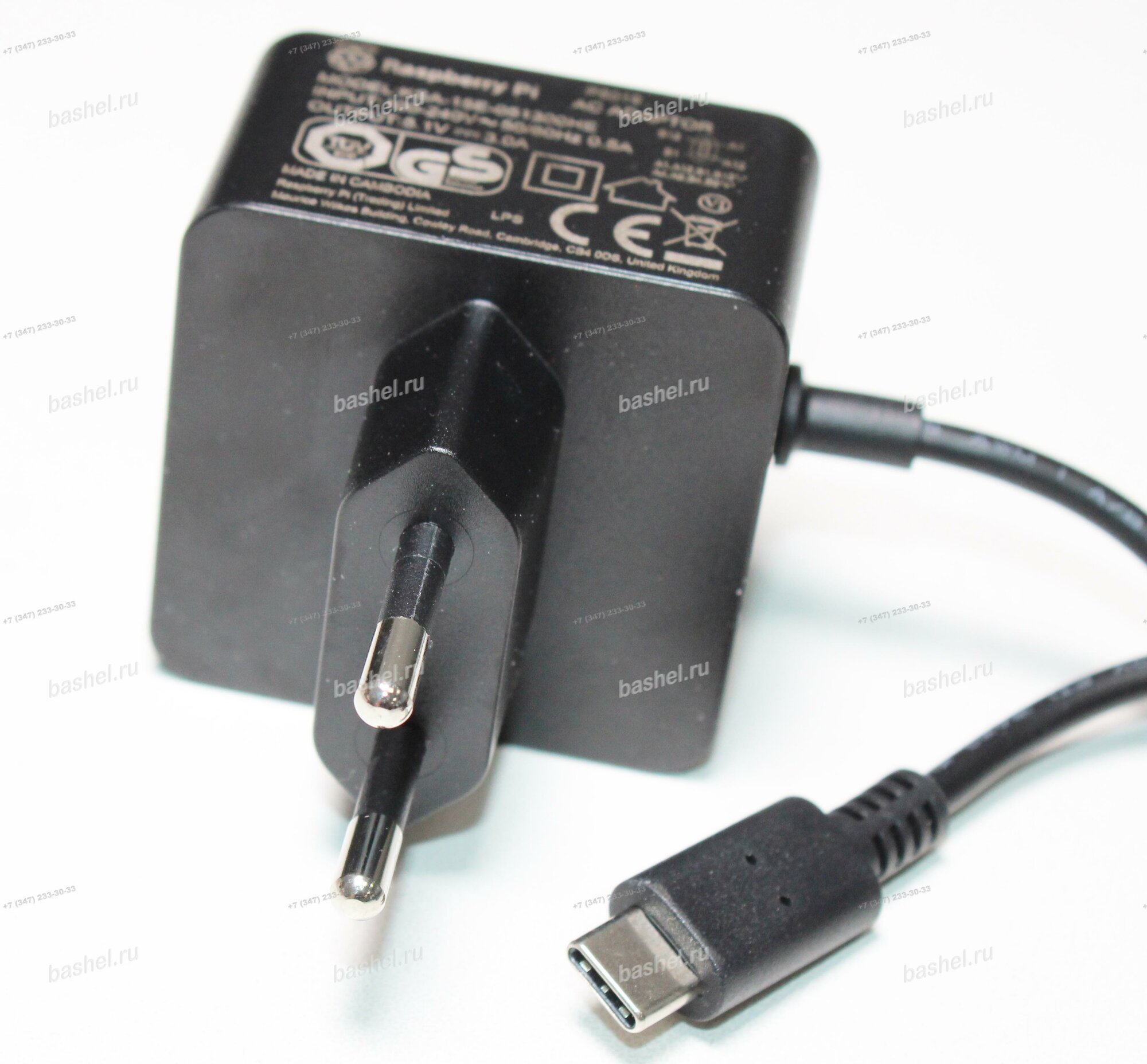 Блок питания для Raspberry Pi 4 5.1В/3А (Type-C) чёрный, ORIGINAL