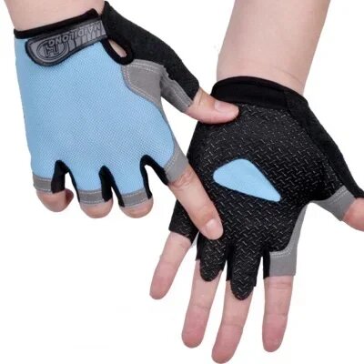 Велосипедные перчатки с половиной пальца, Light Blue A, размер S
