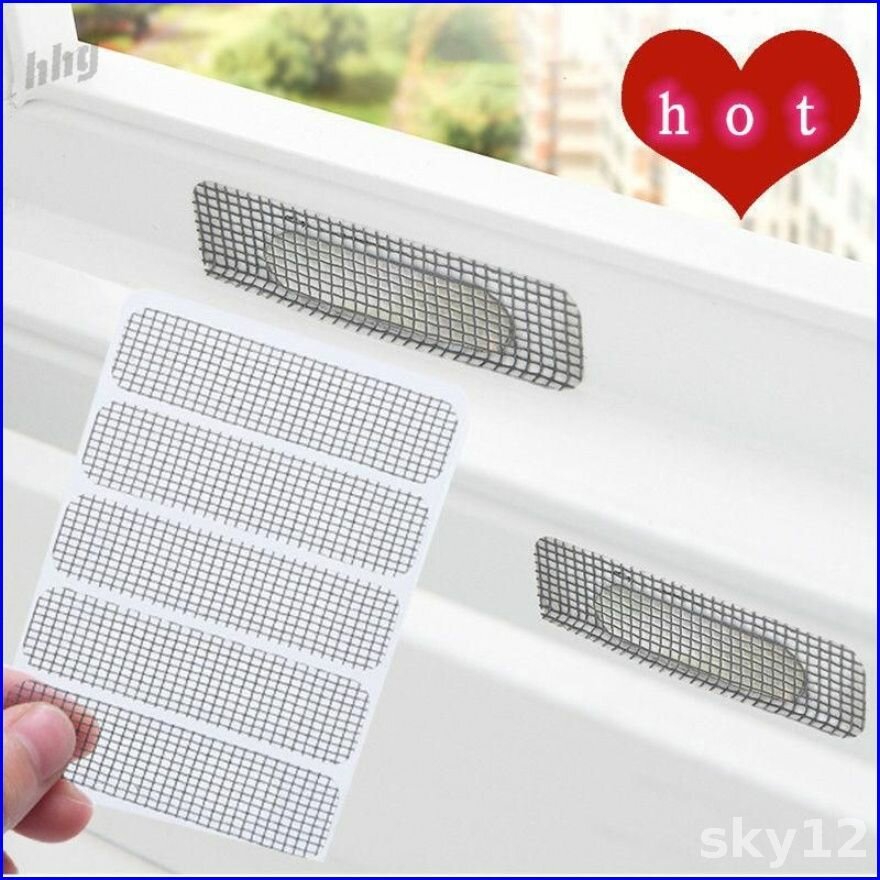 Комплект заплаток для ремонта москитной сетки / Ремкомплект для москитной сетки цвет серый 5 или 100 шт 6х1.5