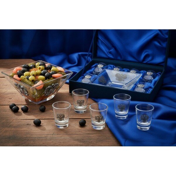 Набор для водки с салатником Праздничный