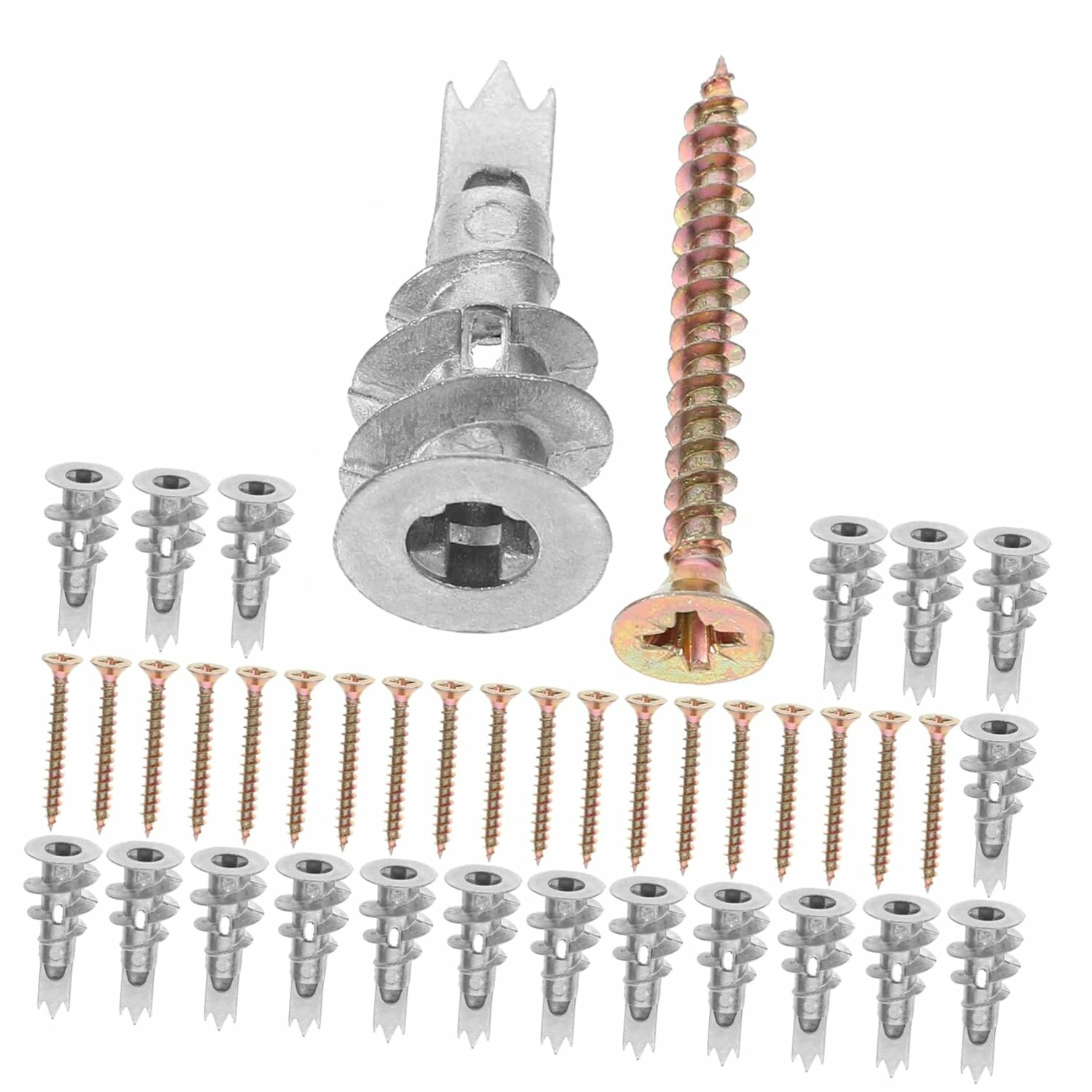 20 комплектов анкеров для полых стен, анкерные винты для гипсокартона, сверхмощные спиральные дюбели, комплект для насте