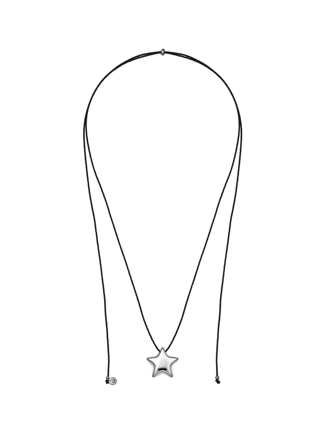 Колье LU Jewel, длина 115 см, серебряный, черный — фото 1