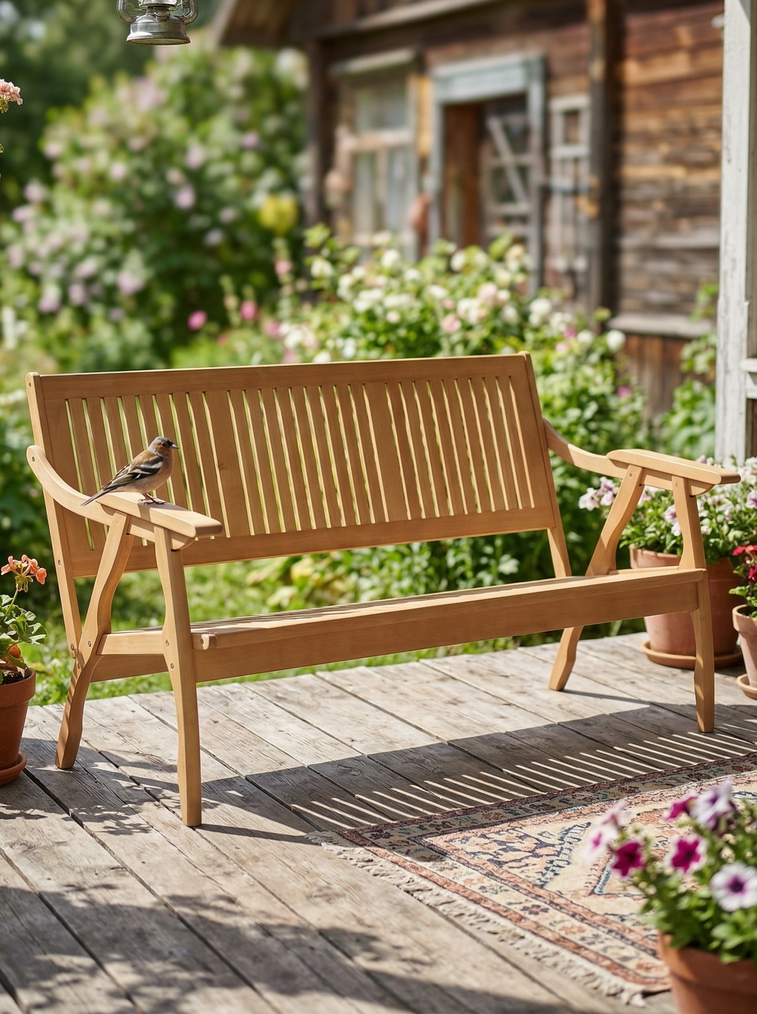 Диван-скамья Мебелик Массив решетка, каркас из массива дерева, цвет бук