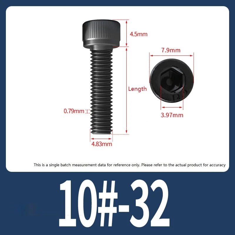 Винты UNC UNF из углеродистой стали класса 12,9 10 -32(10pcs), 3/8"