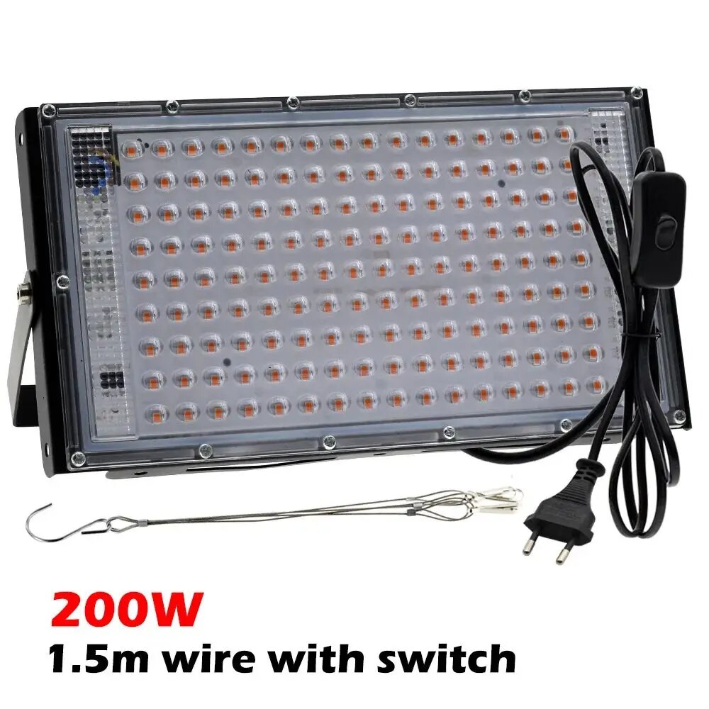 Светодиодная лампа для растений Full Spectrum 50W/100W/200W/300W EU Plug-200W