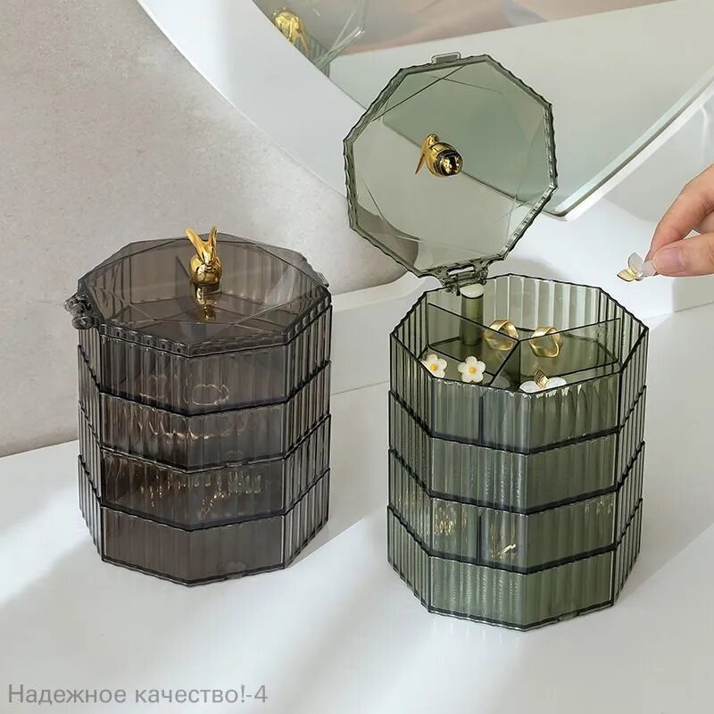 Классическая универсальная зеленая шкатулка для украшений, 1 шт, пластик