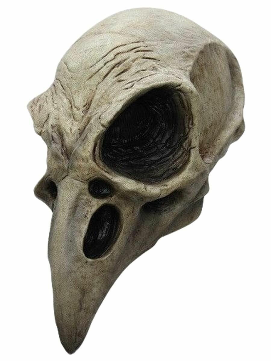Маска Ghoulish "Череп Вороны", хэллоуинская, на Хэллоуин, серая, серебристая