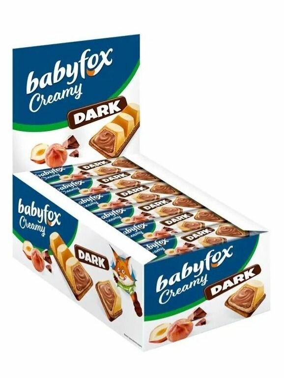 BabyFox , вафельный батончик Creamy Dark, 18,2 г (упаковка 24 шт)